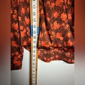 Endless Rose | Tops | Endless Rose Floral Orange Womens Top Satin Long ...